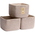 Small Organizing Baskets for Cubes Shelf, 9.7x9.7x7.1 Inch Rope Woven ...