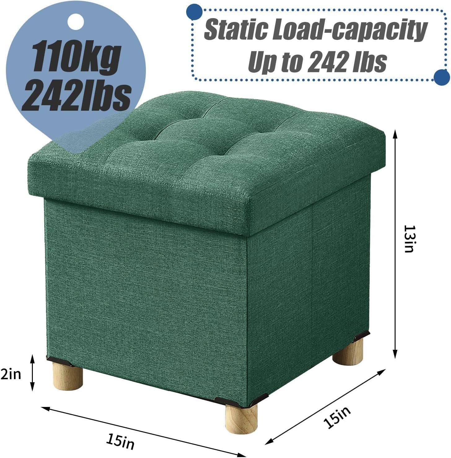 Small Ottoman with Storage, Foot Stool Ottoman Storage Cube, Foot Rest ...
