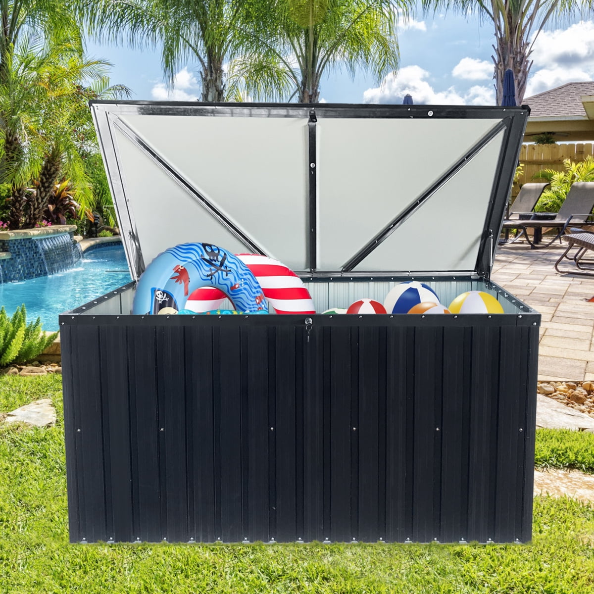 Small Outdoor Metal Storage Box - Durable Waterproof Lockable Design ...