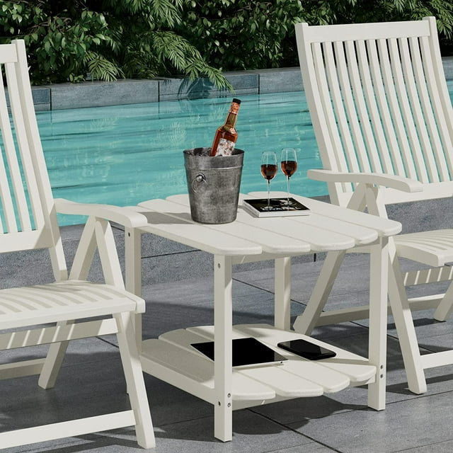 Small Outdoor Side Tables 2-Tier Adirondack Table Industrial End Table ...