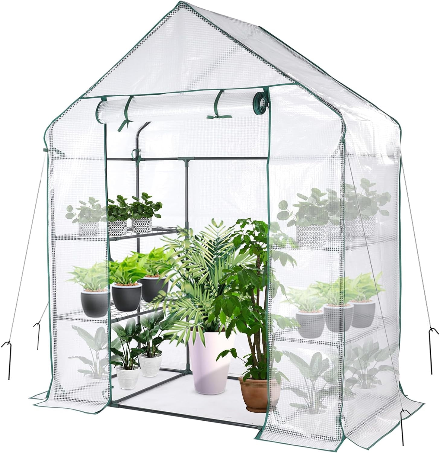 Small Outdoor Walk-In Greenhouse, 56" x 30" x 76" Portable Greenhouse ...