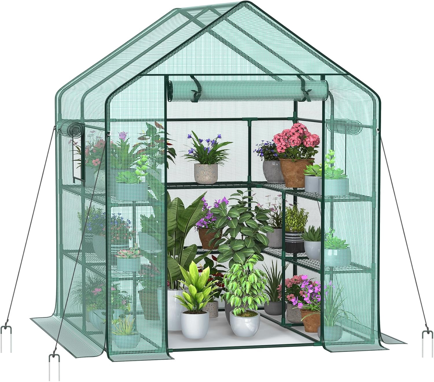 Small Outdoor Walk-In Greenhouse, 56" x 30" x 76" Portable Greenhouse ...