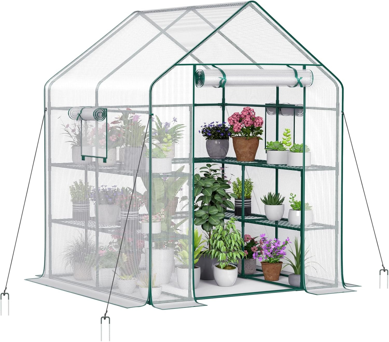 Small Outdoor Walk-In Greenhouse, 56" x 30" x 76" Portable Greenhouse ...
