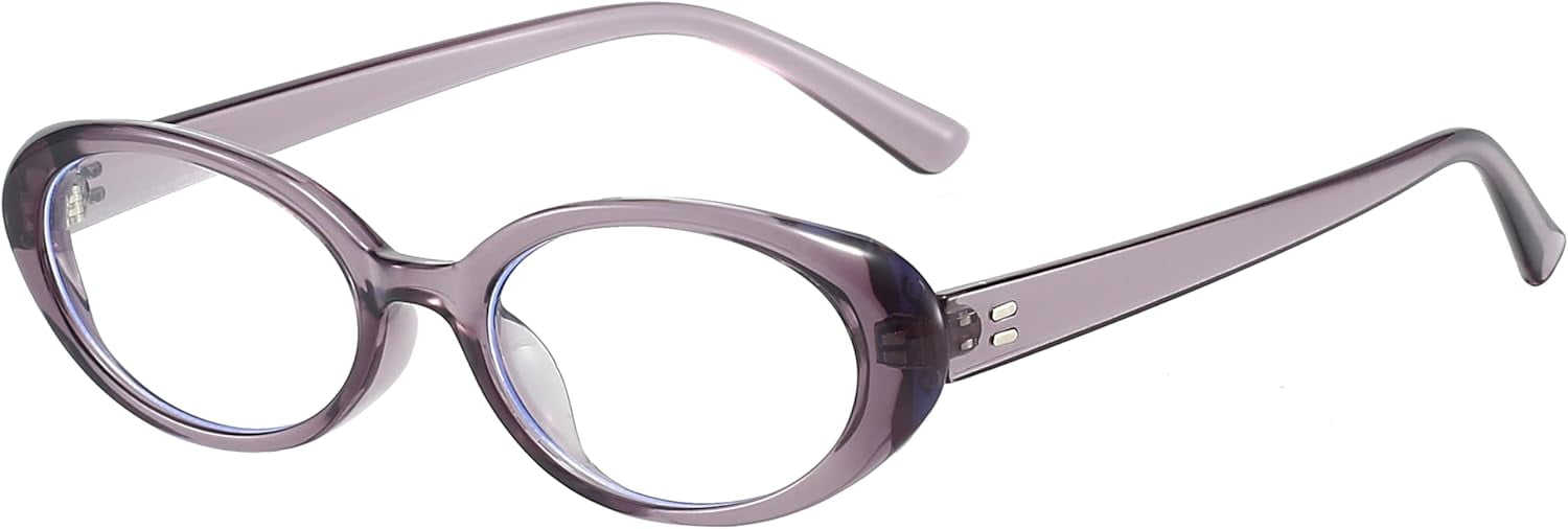 Small Oval Blue Light Blocking Glasses for Women Men Fashion 90s Retro ...