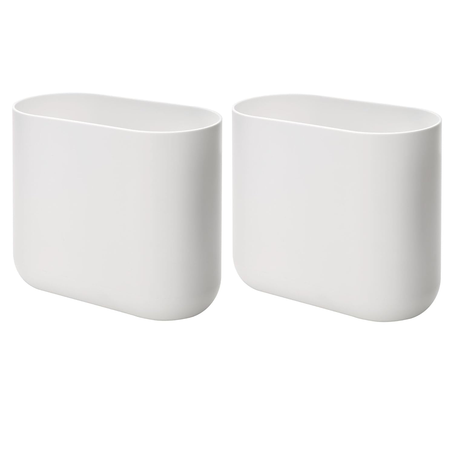 Small Oval Plastic Bathroom Trash Cans - Ideal for Bathroom, Bedroom ...