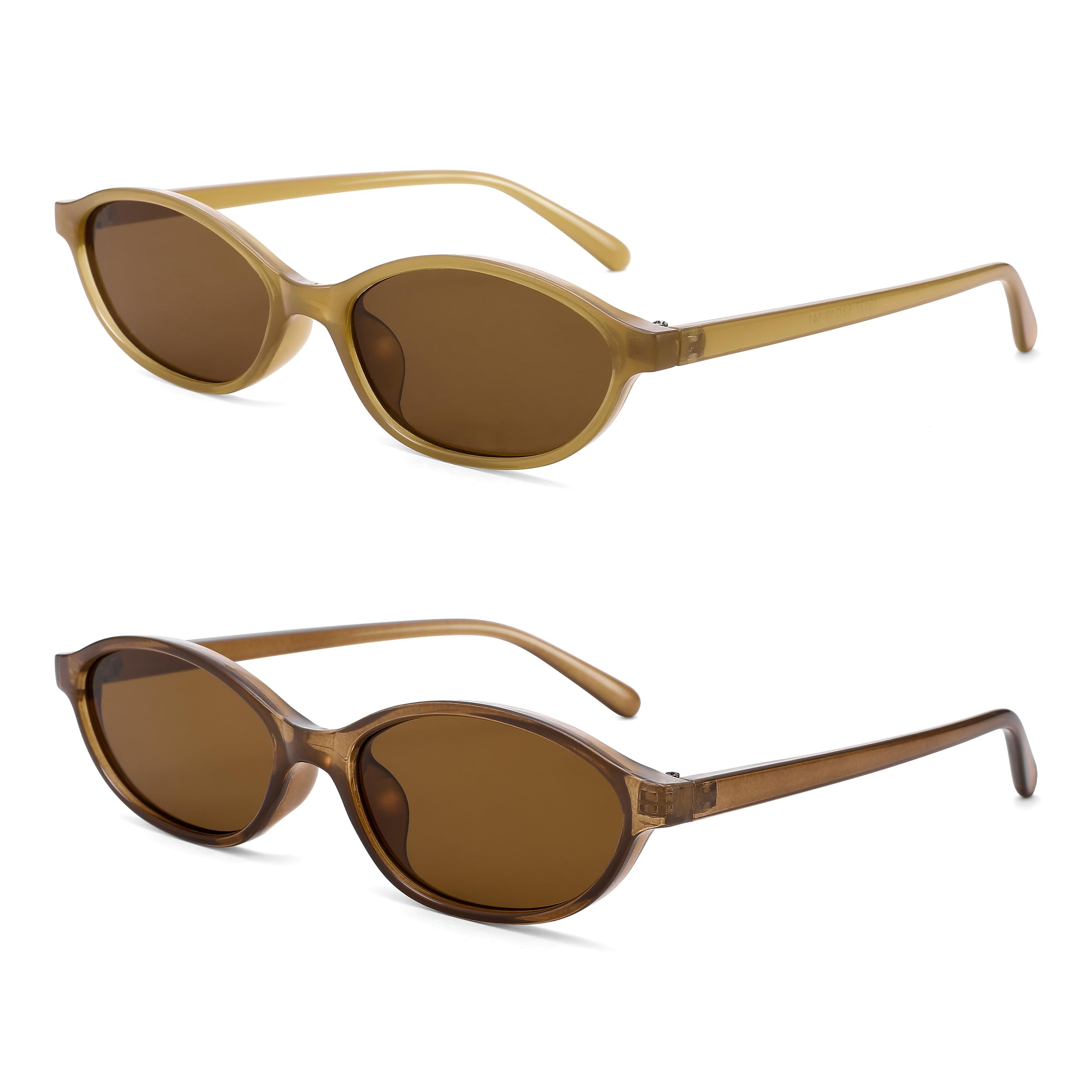 Small Oval Sunglasses for Women 90s Cat Eye Sun Glasses Trendy Round ...