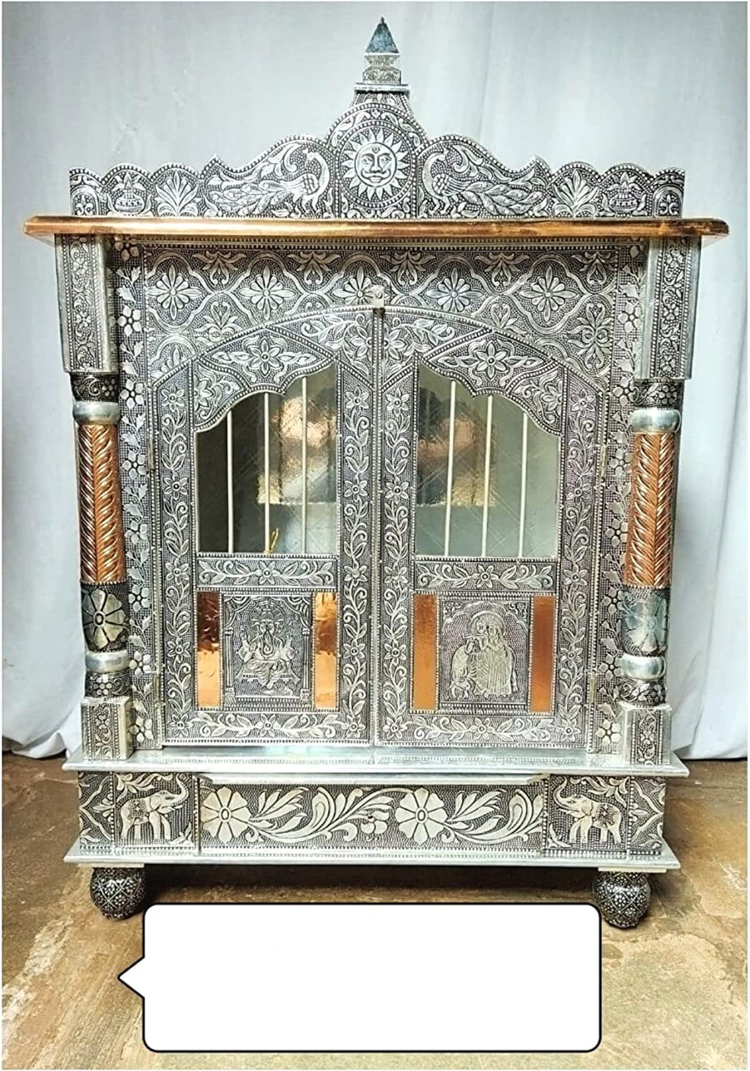 Small Oxidized Handcrafted Home Mandir, Pooja Ghar, Worship Mandapam ...