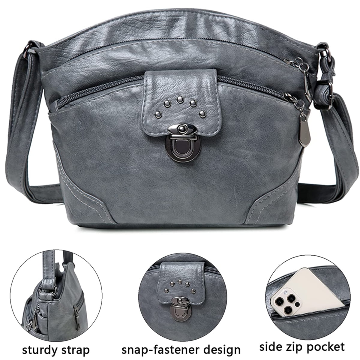 Small PU Leather Crossbody Bags for Women Handbag Female Casual ...