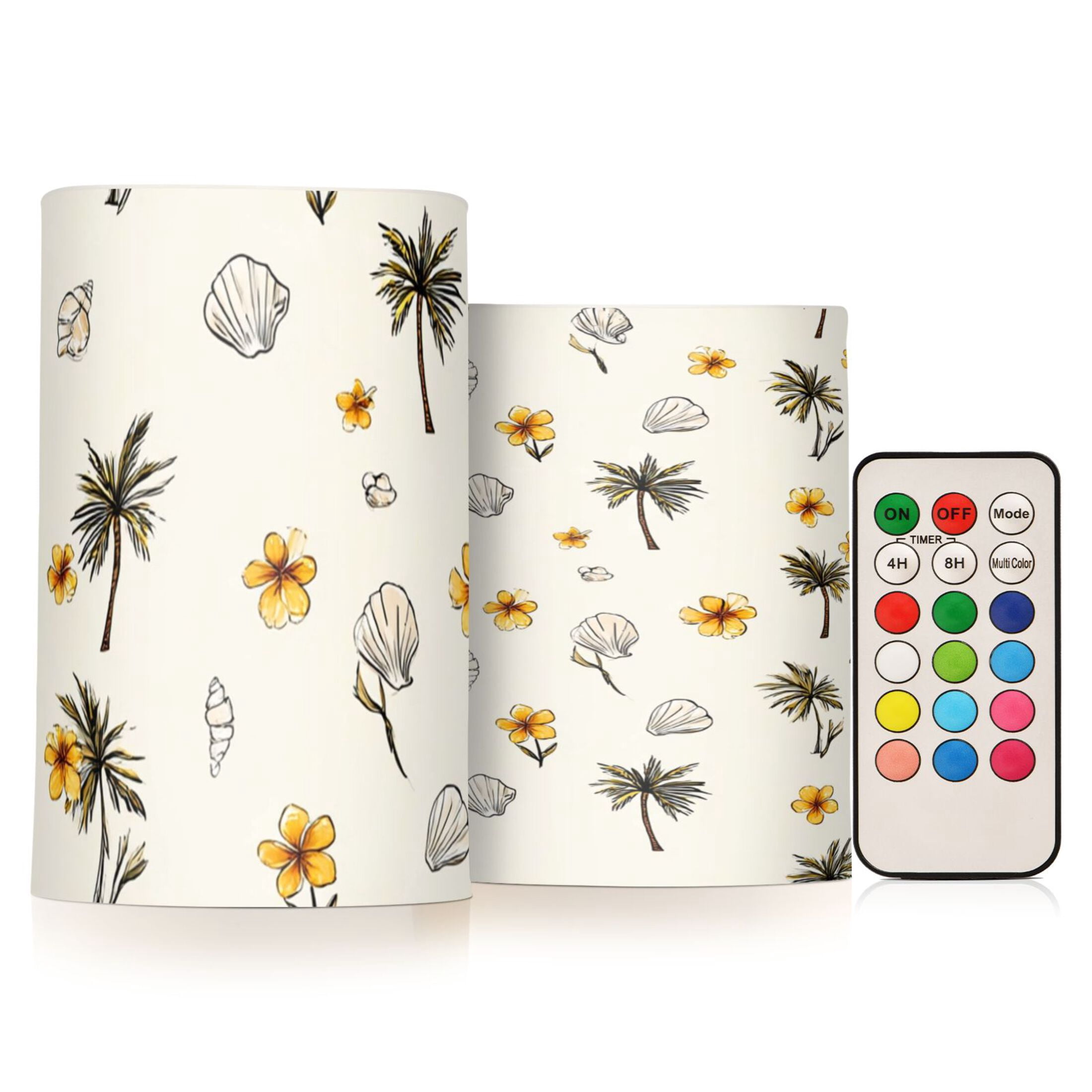Small Palm Tree Flickering Flameless Candles Battery Operated with ...