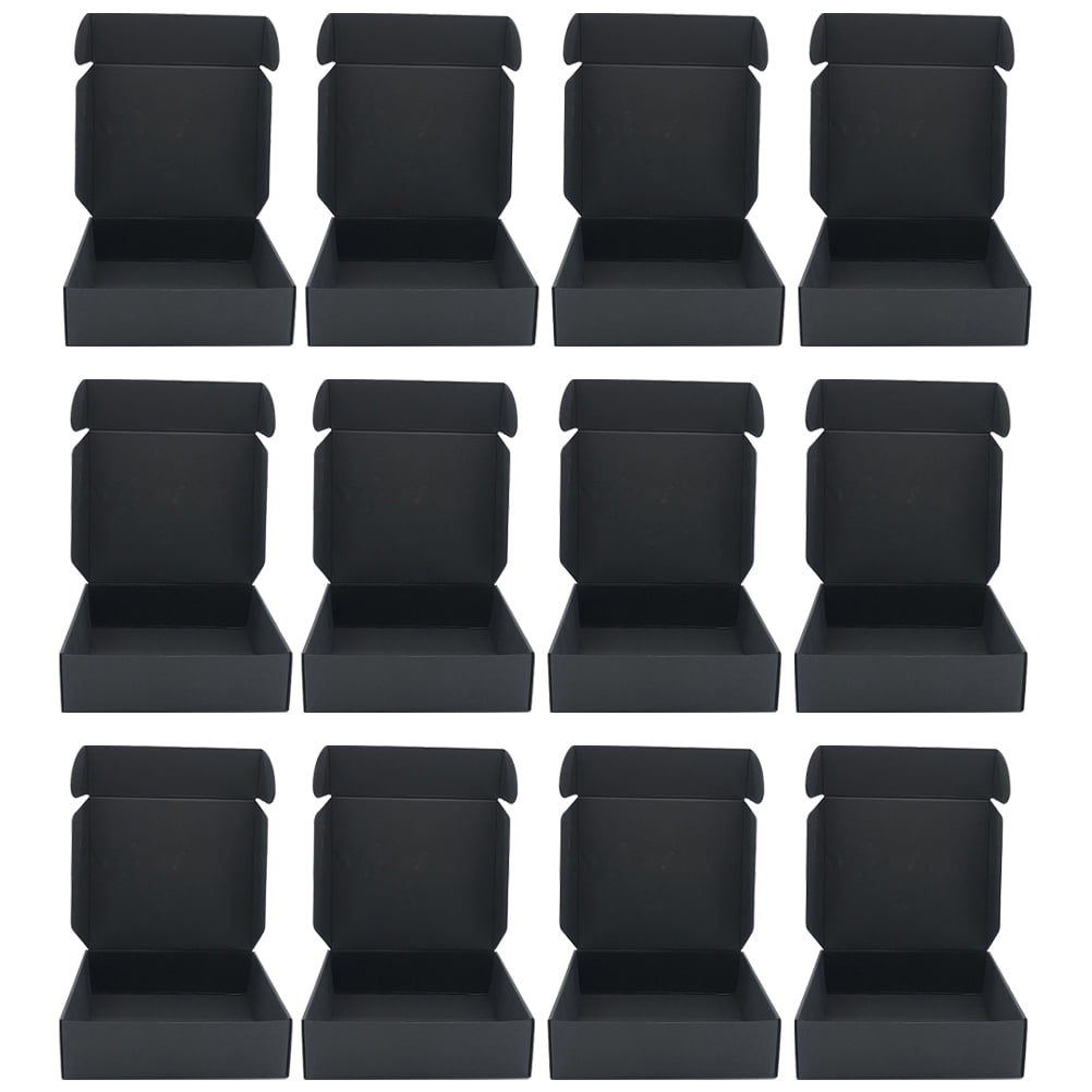 Small Paper Shipping Boxes Black: 24pcs Folding Boxes - Walmart.com
