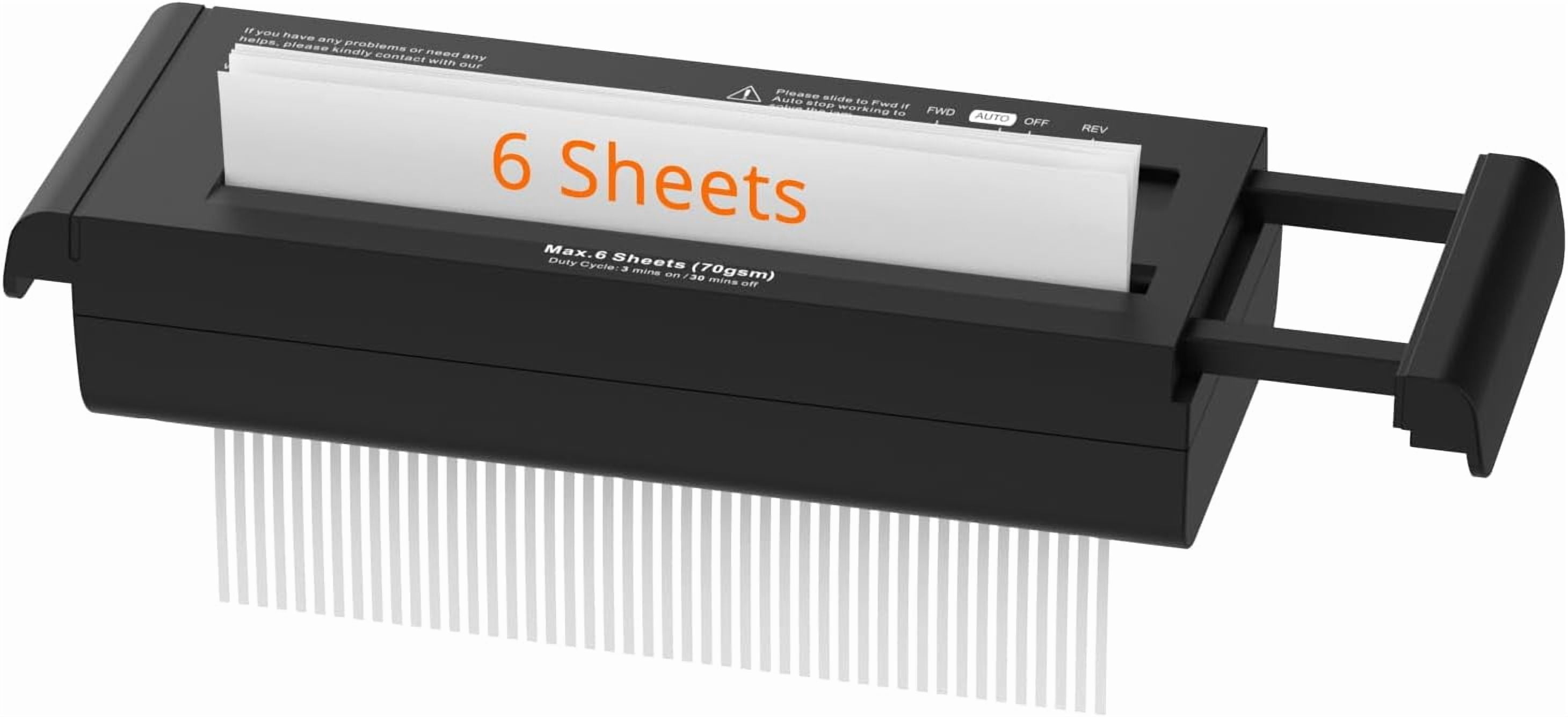 Small Paper Shredder for Home, 6 Sheet Strip Cut Paper Shredder Without ...