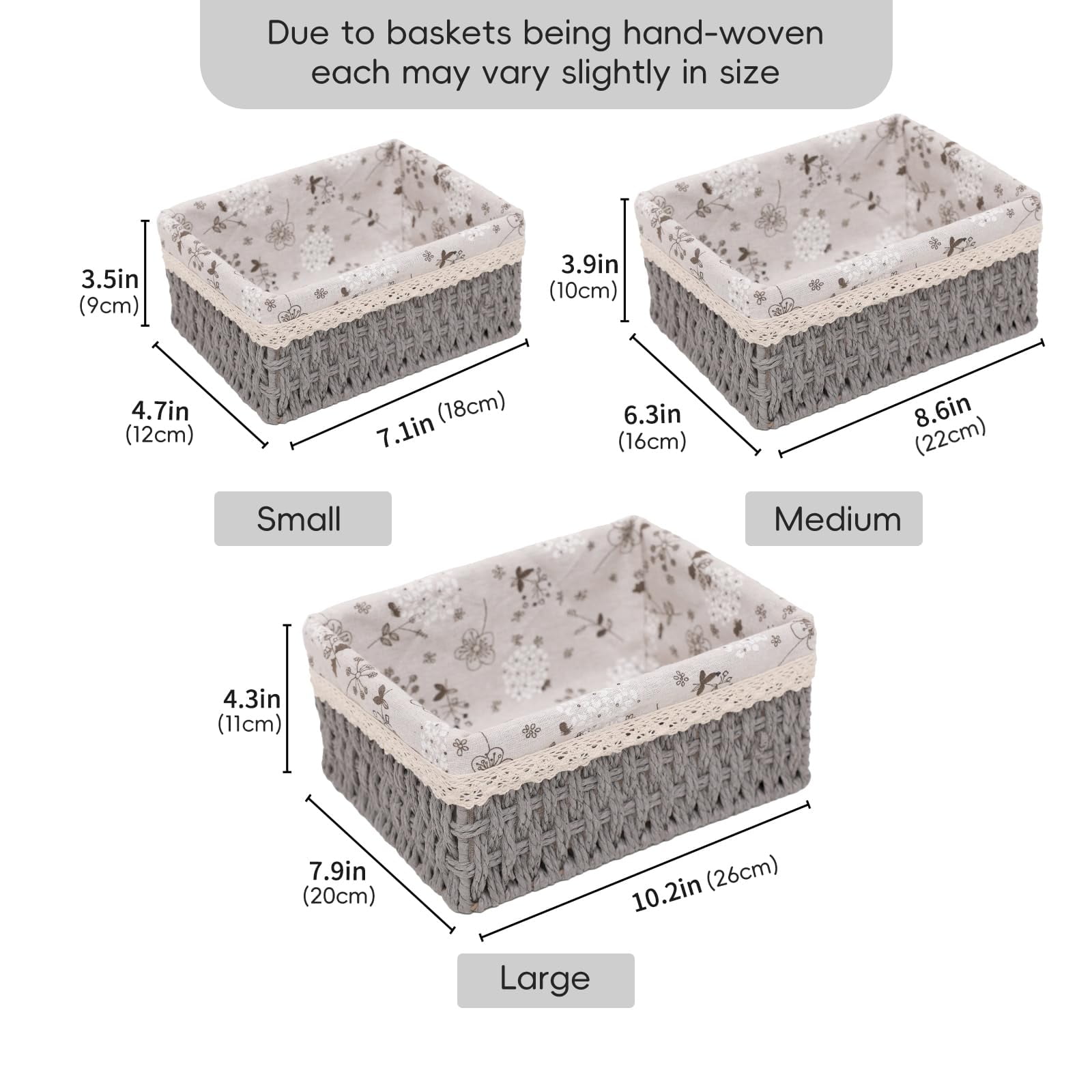Small Paper Storage Baskets - Eco-Friendly Nesting Organizers with ...