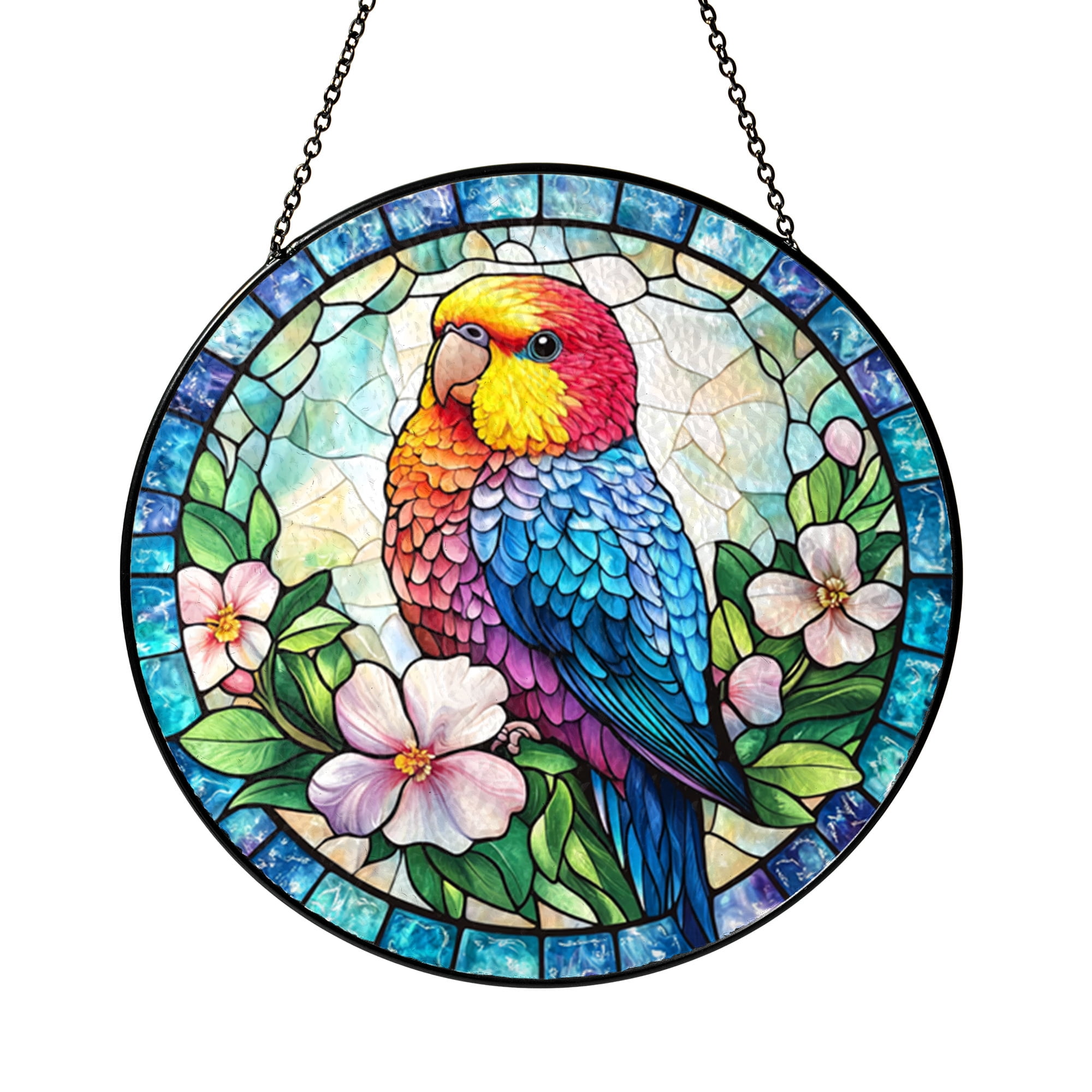 Small Parakeet Stained Glass Look Window Suncatcher - Walmart.com