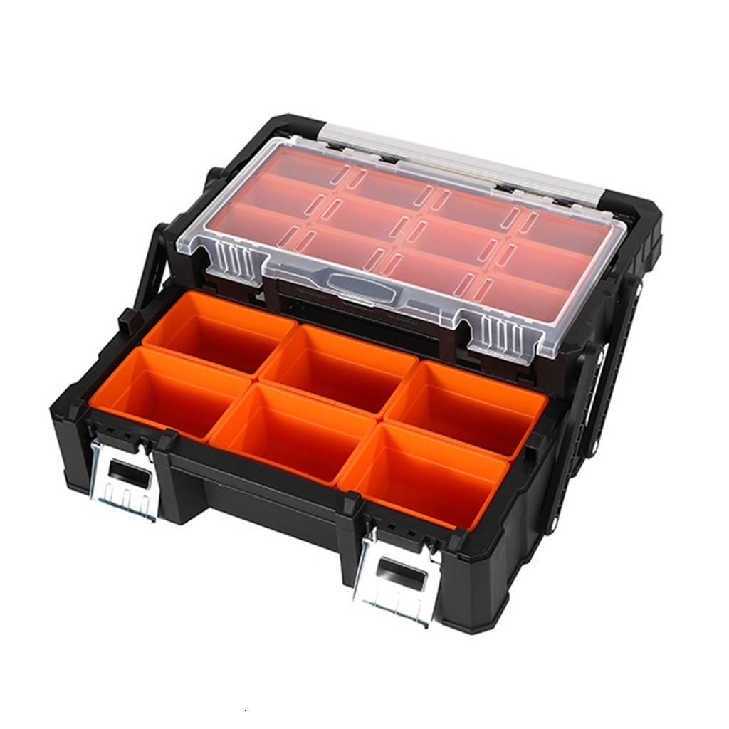 HONON Small Part Organizer with Removable Dividers Plastic Tool Box ...