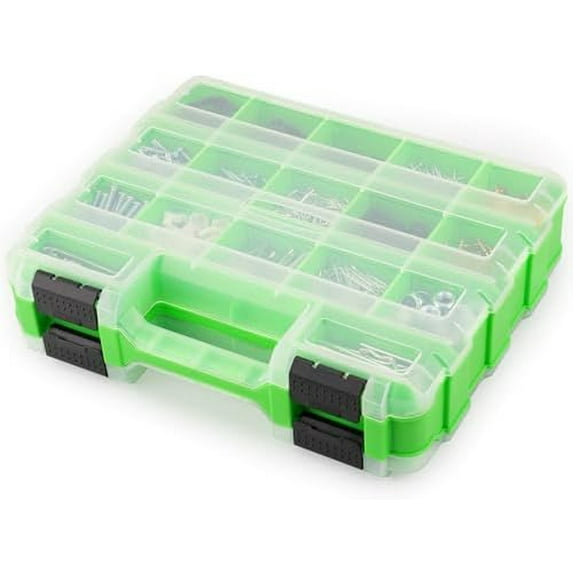 Small Parts Organizer, 34-Compartments Double Side parts organizer with ...