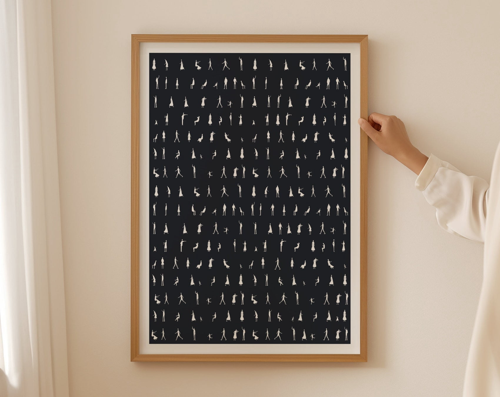 Small People Art | Tiny Humans Walking Print | Modern Minimalist People ...