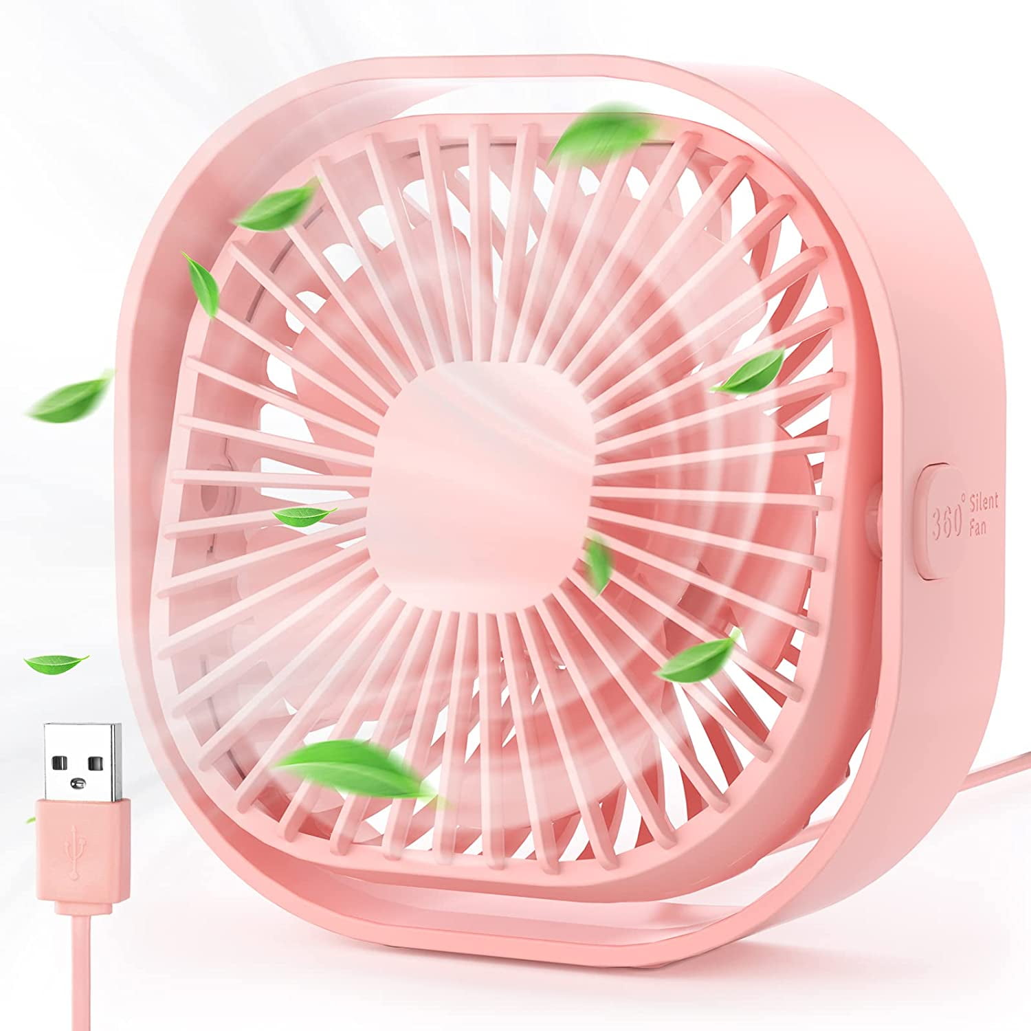 Small Personal USB Desk Fan 3 Speeds Portable Mini Desktop Table ...