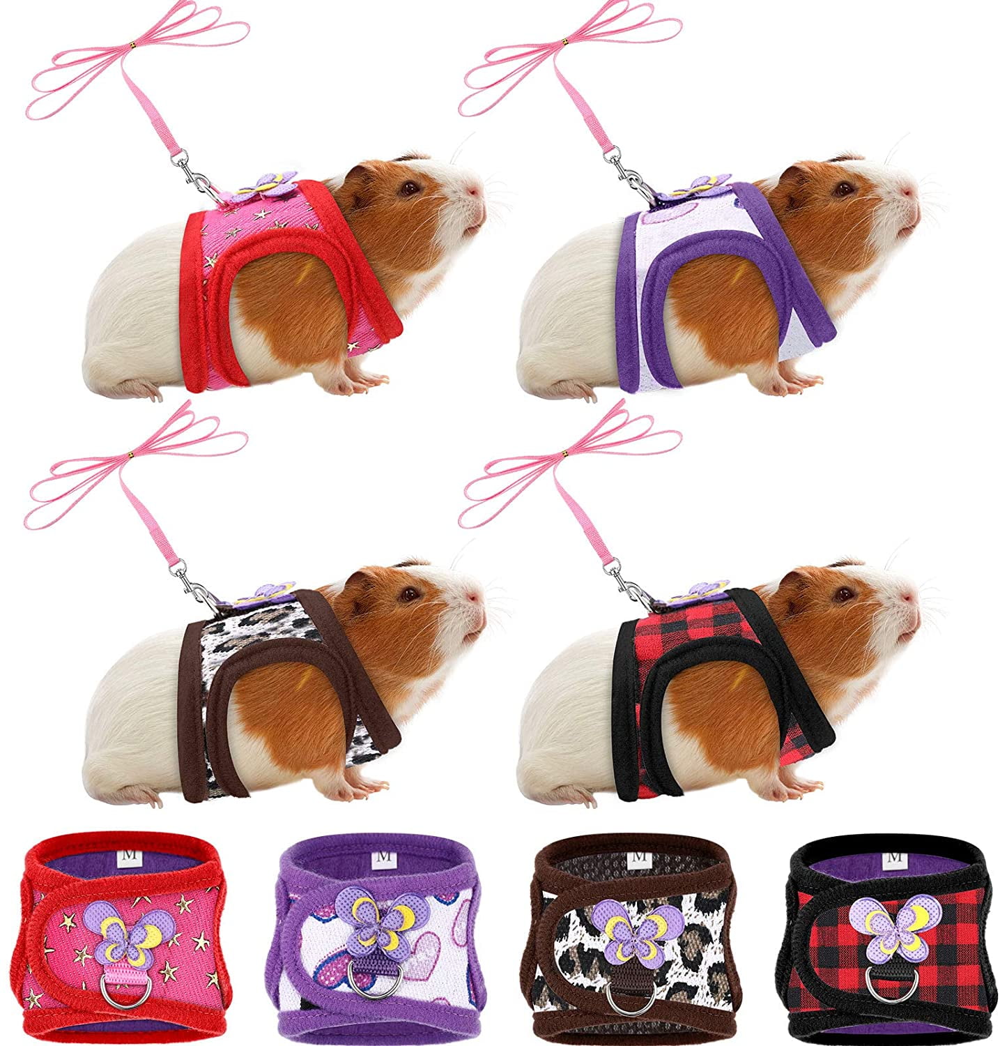Small Pet Harness Cute Adjustable Vest and Leash Set for Guinea Pig, No ...