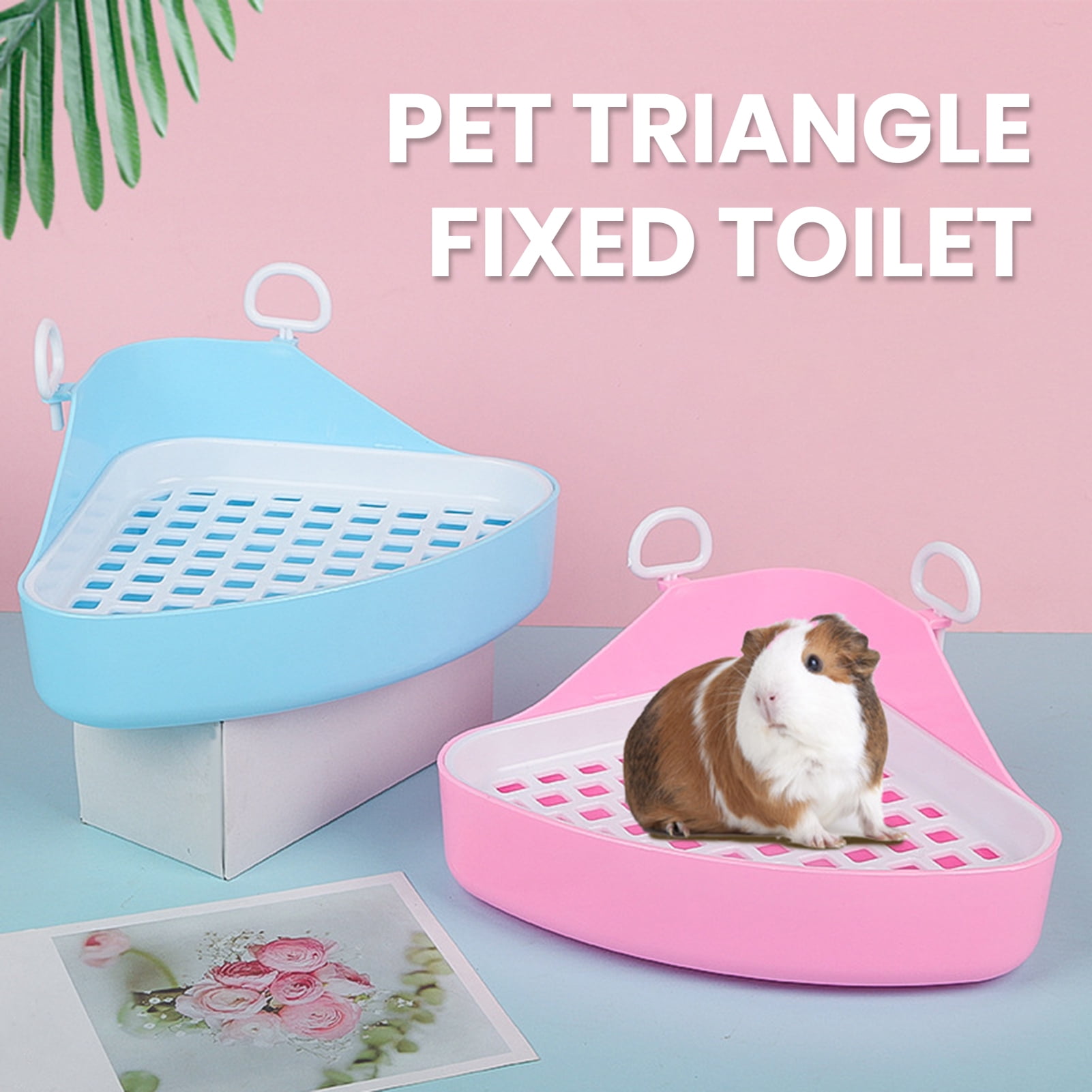 Small Pet Toilet Detachable Triangular Hollow Rabbit Litter Box for ...