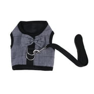 Small Pet Outdoor Walking Harness Vest and Leash Set with Cute Bowknot ...