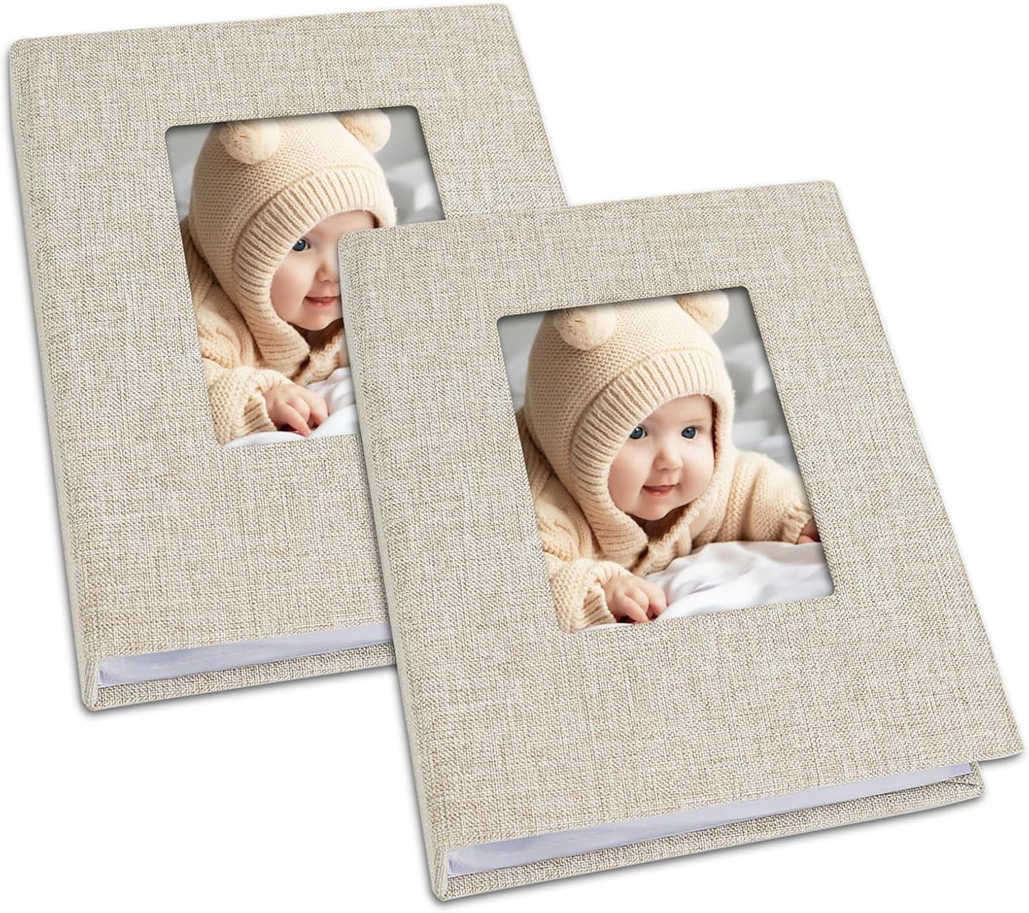 Small Photo Album 4x6 Photos, 2 Pack Linen Cover Mini Photo Book, 26 ...