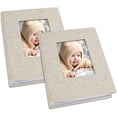 Small Photo Album 4x6 Photos, 2 Pack Linen Cover Mini Photo Book, 26 ...