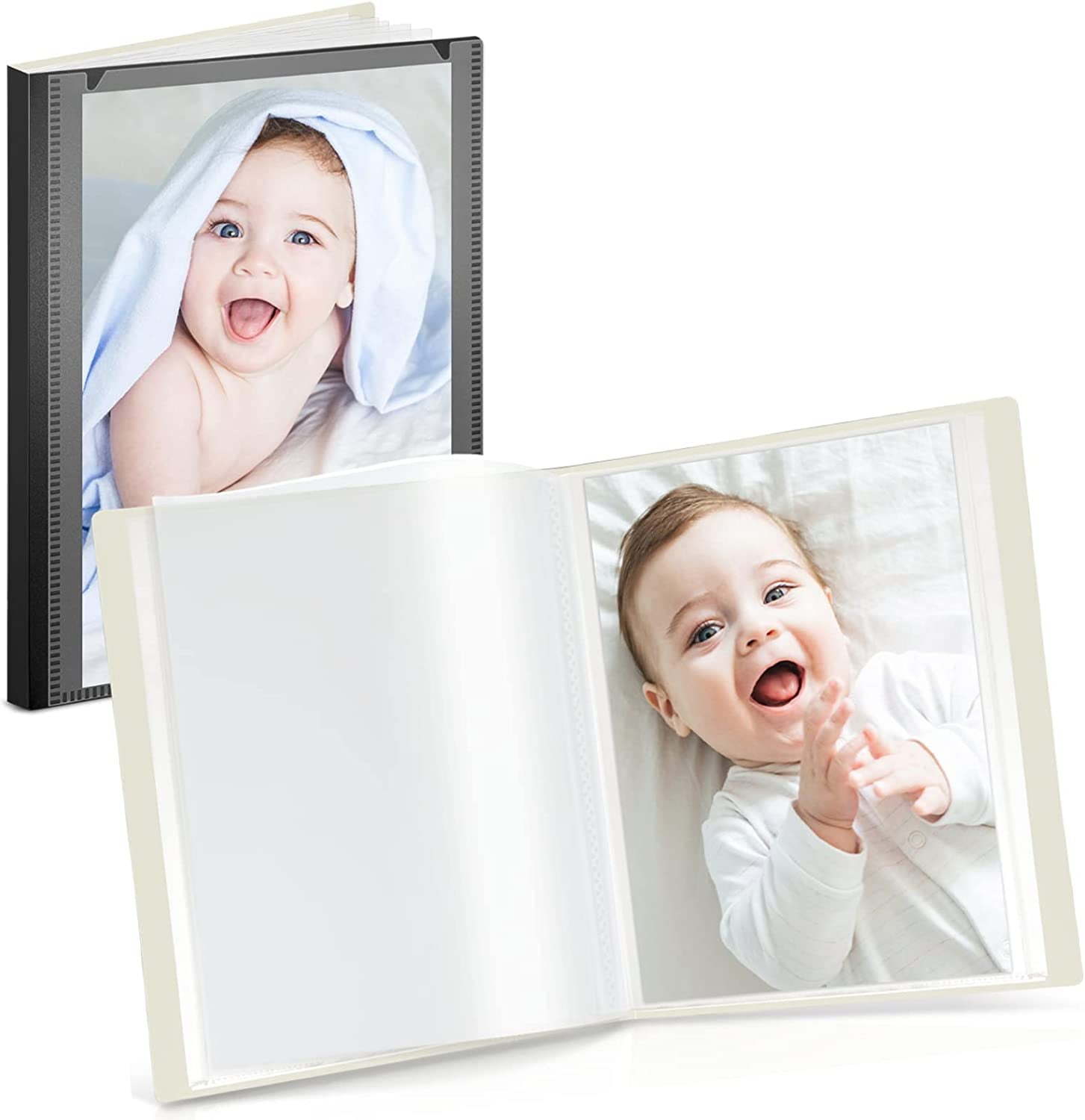 Small Photo Binder 4x6 (Black), 2-Pack 4 x 6 Photo Book, 24 Pockets ...