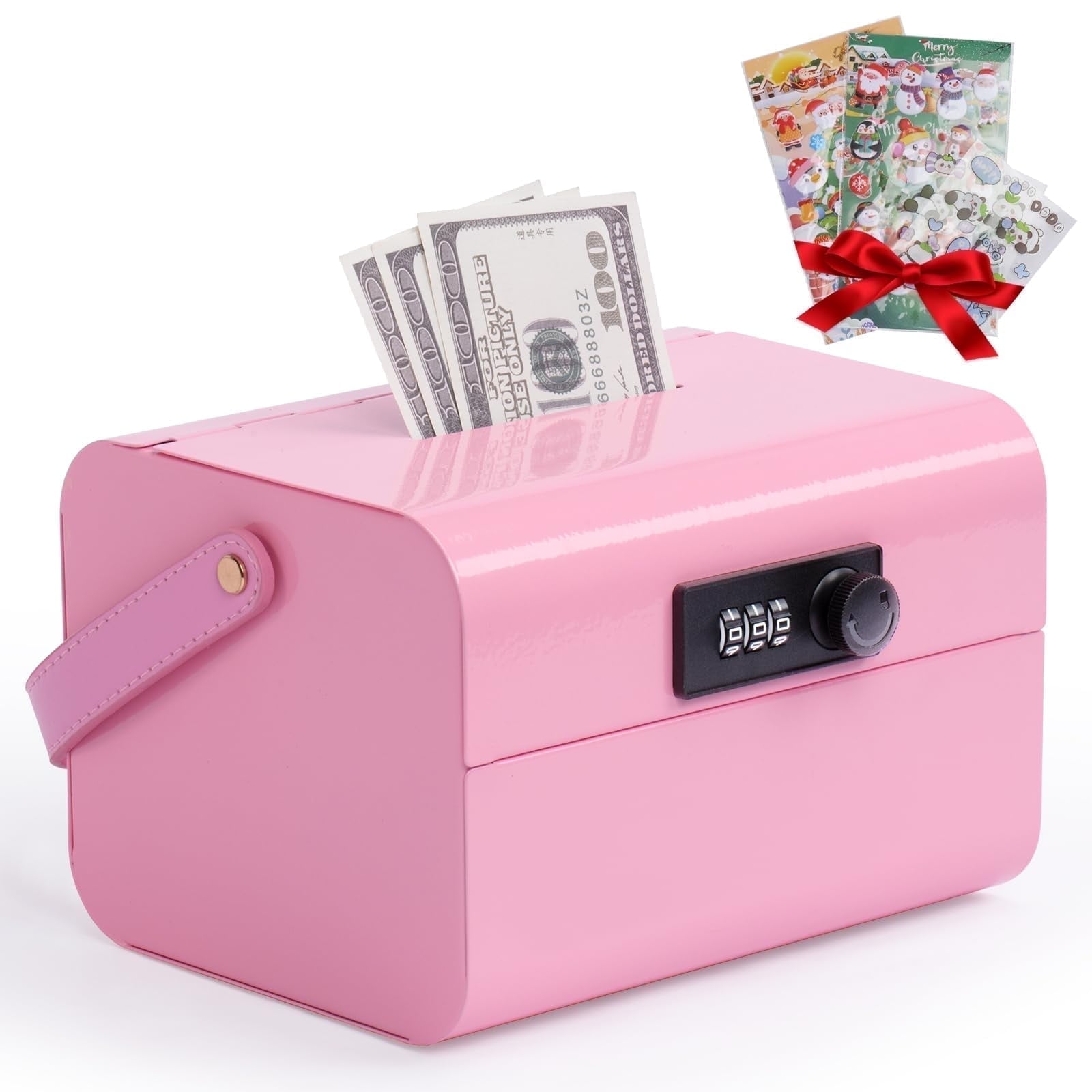 Mini Handheld Safe box with Lock - Money Safe and Cash Lock Box for ...