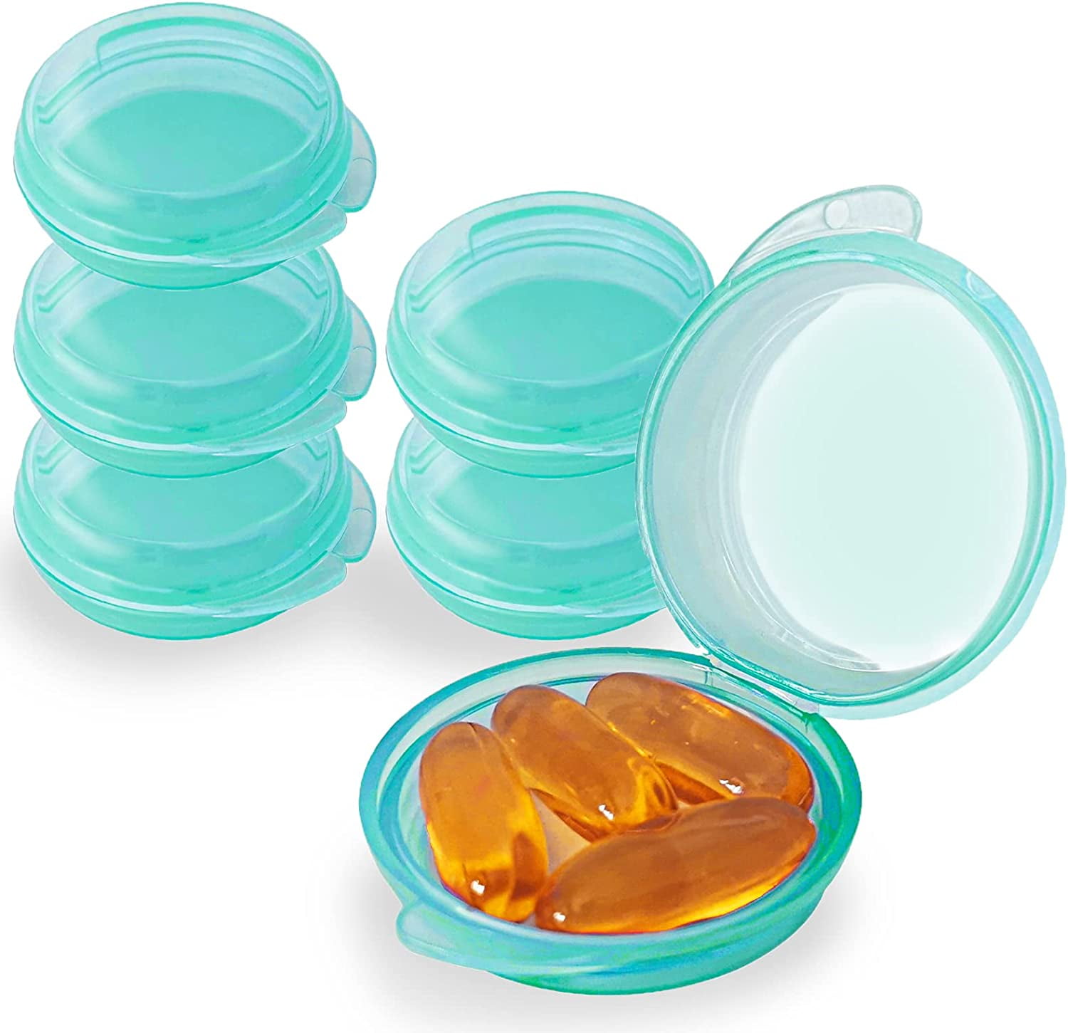 Portable Pill Box (6 PCS) - Mini Daily Holder, Travel Medicine ...