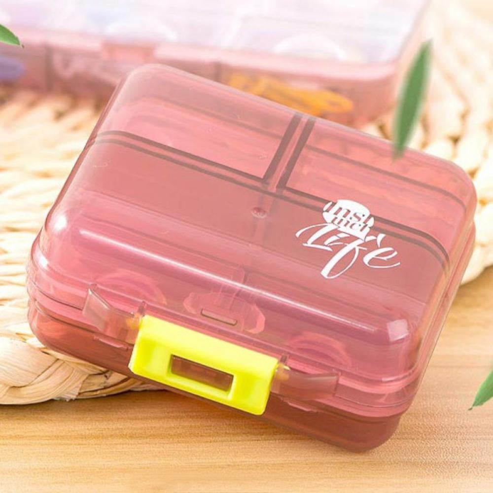 Small Pill Box Supplement Case for Pocket or Purse - Seven Squares A ...