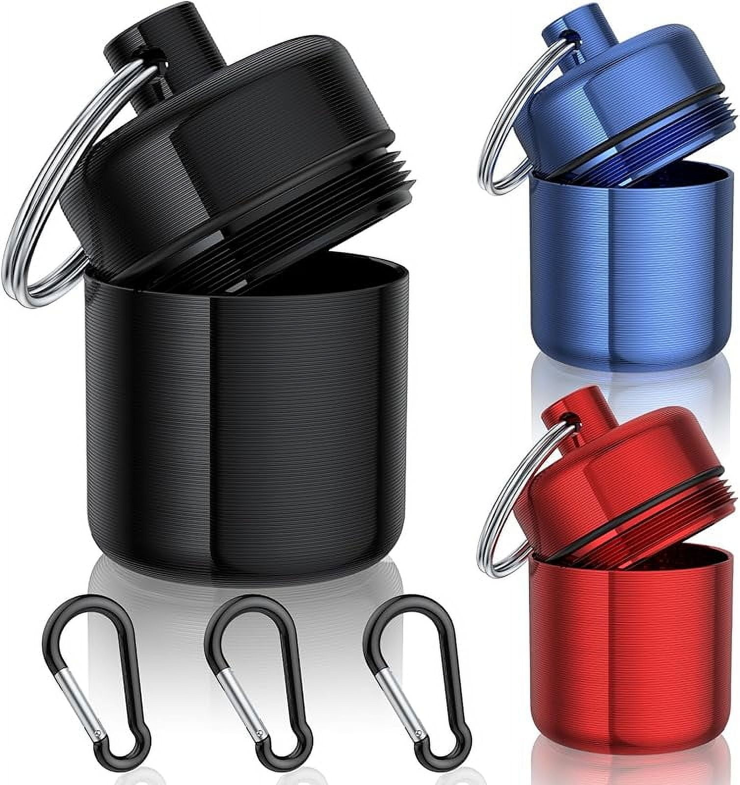 Small Pill Case, (3 Pack) Keychain Pill Holder with Strong Carabiners ...