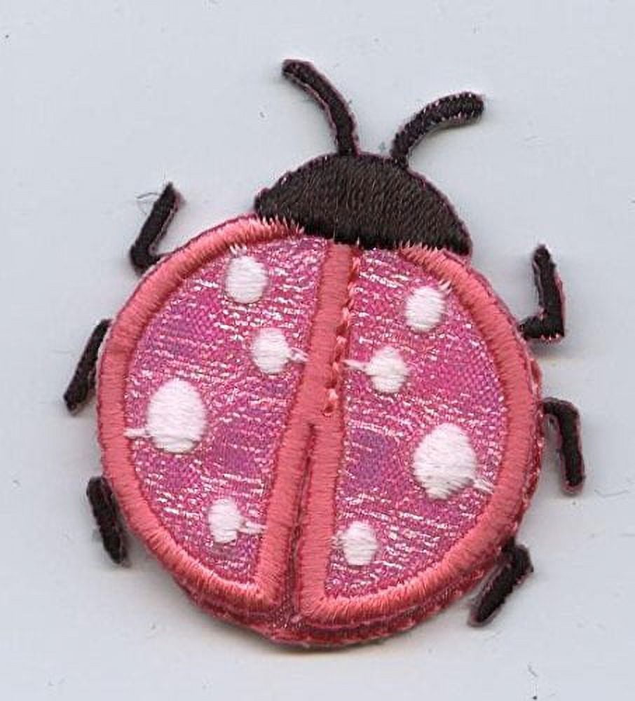 Small - Pink Ladybug - 3D Wings - Iron on Applique/Embroidered Patch ...