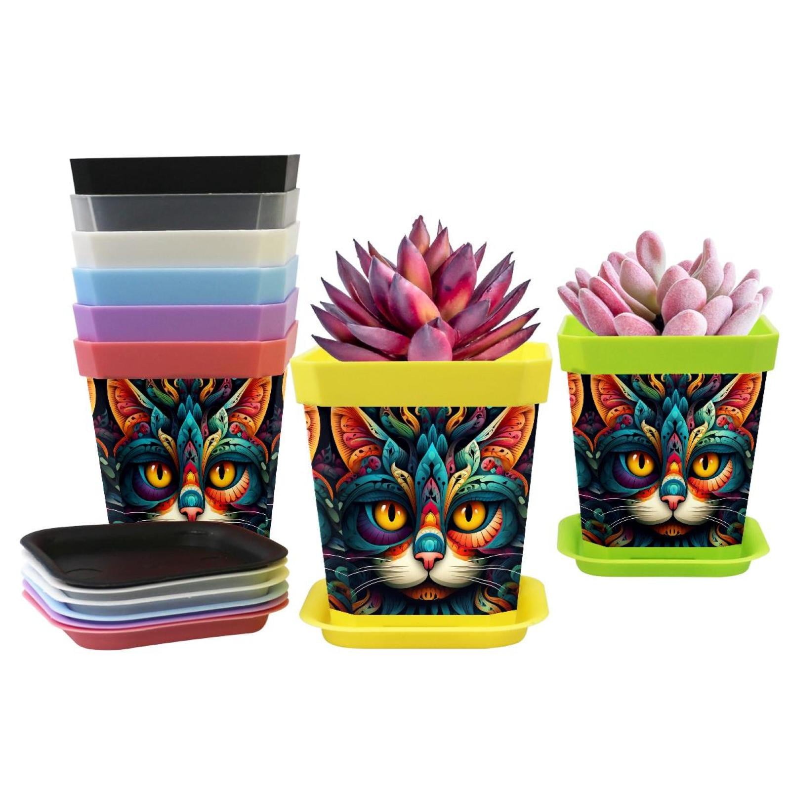 Small Plant Pots, 8 Pack Flower Pots, Planters for Indoor Plants ...