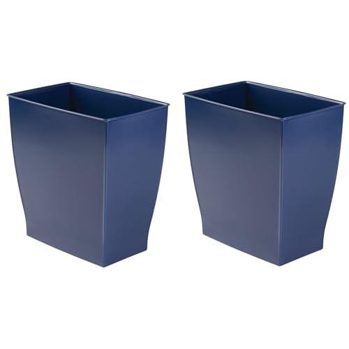 Small Plastic Bathroom Trash Can, Slim Rectangle Garbage Bin for ...