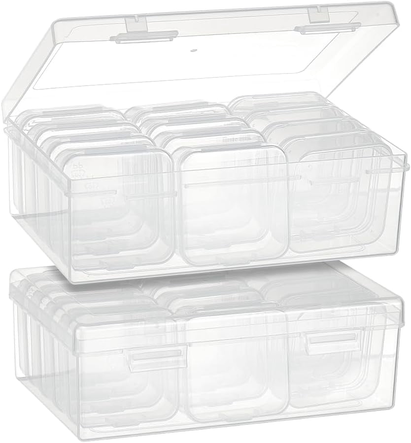 Small Plastic Beads Storage Containers Box, 24 Pcs WhiteSmoke Mini Bead ...