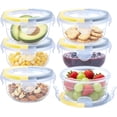 Small Plastic Bowls with Leakproof 4-Sided Locking Lids, Airtight Round ...