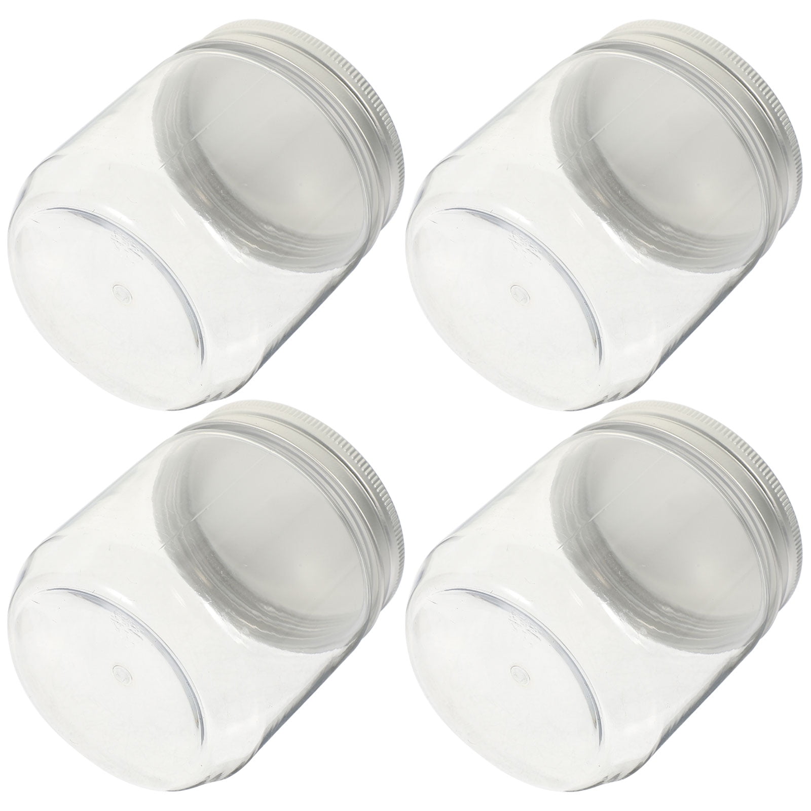 Small Plastic Containers Cylinder with Lid Kitchen Storage Jar Clear ...