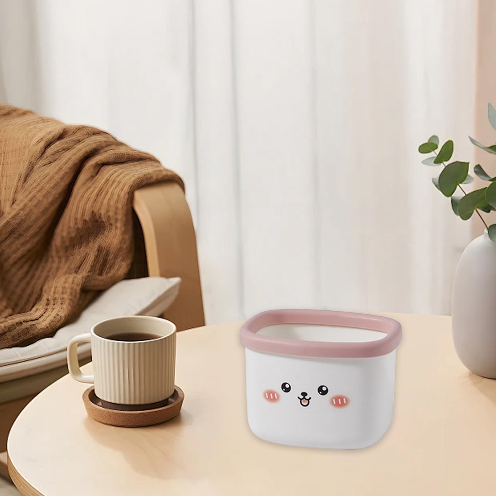 Small Plastic Desktop Trash Can - 6.5x5.3x4.8in Mini Waste Bin for ...