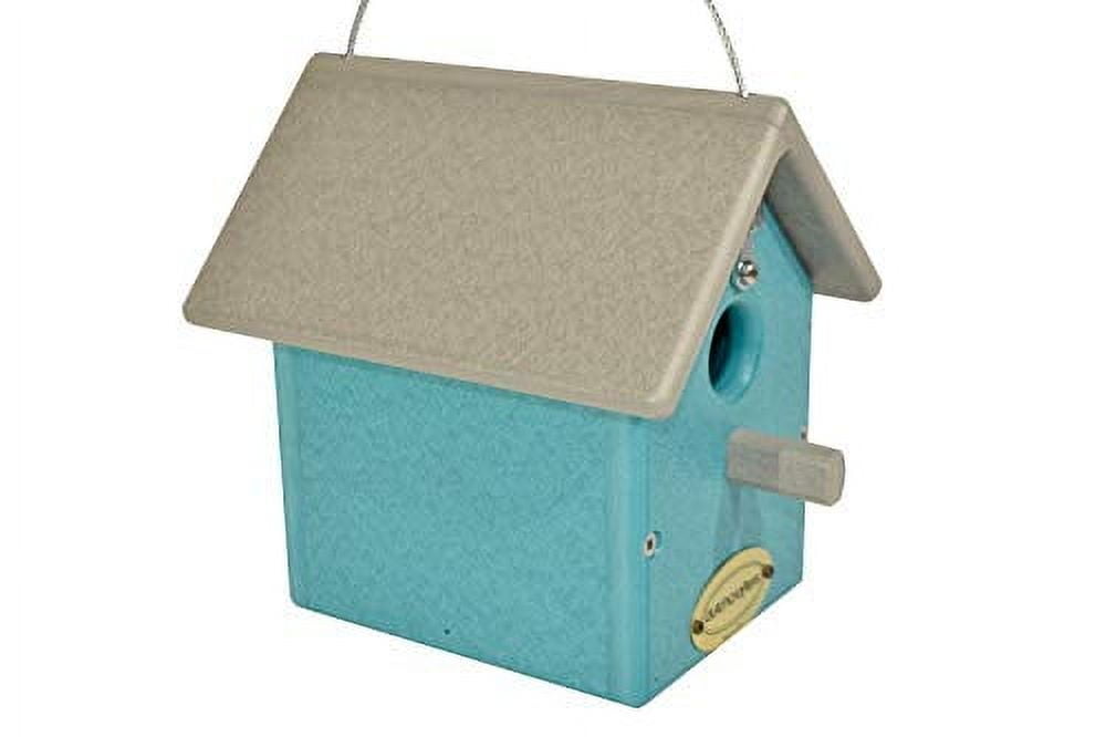 Small Plastic Poly Hanging Bird House with Perch and Detachable Roof ...