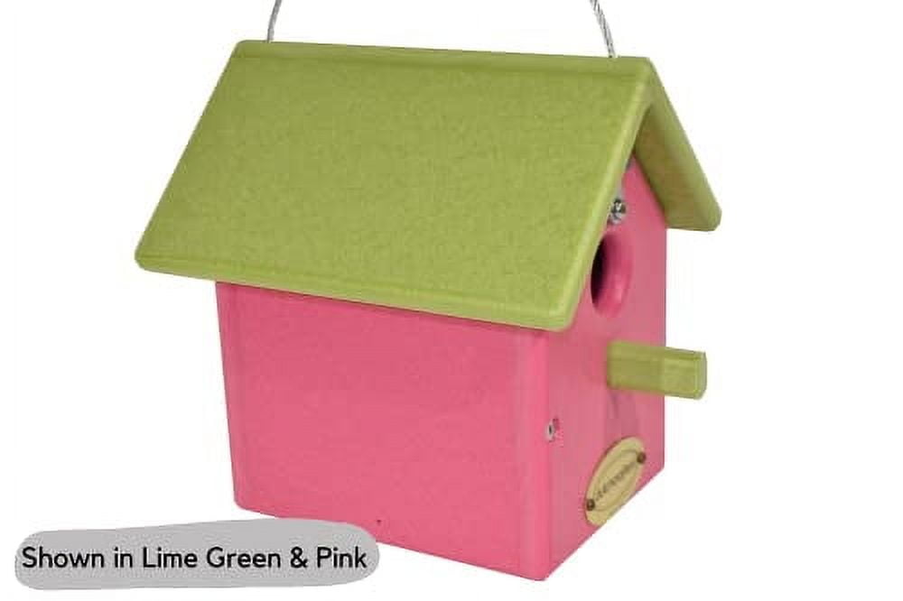 Small Plastic Poly Hanging Bird House with Perch and Detachable Roof ...