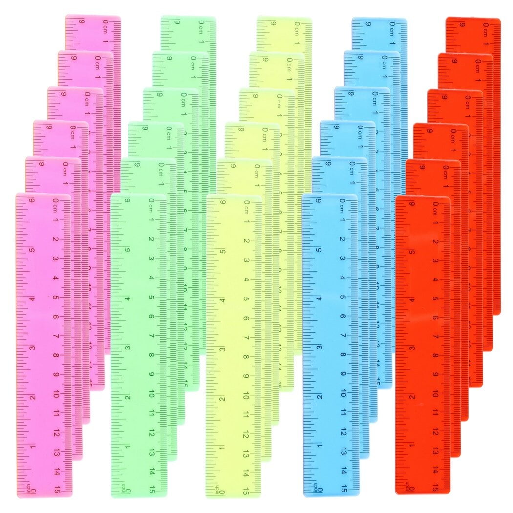 Bangcool PlasticTransparent Ruler, 6 in, Assorted Colors, 100 Count ...