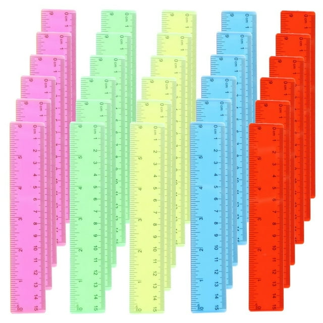 Bangcool PlasticTransparent Ruler, 6 in, Assorted Colors, 100 Count ...