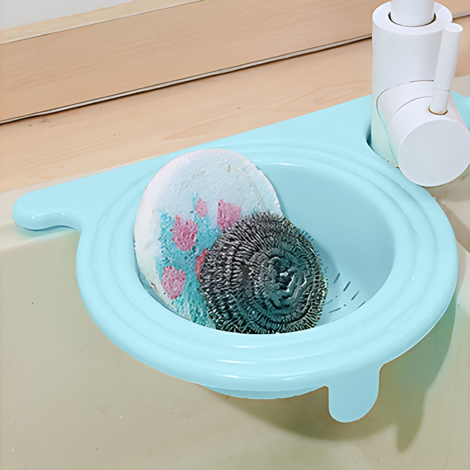 Small Plastic Sink Drainer Basket 10.6x7.8x1.57in Snail Shape Draining ...