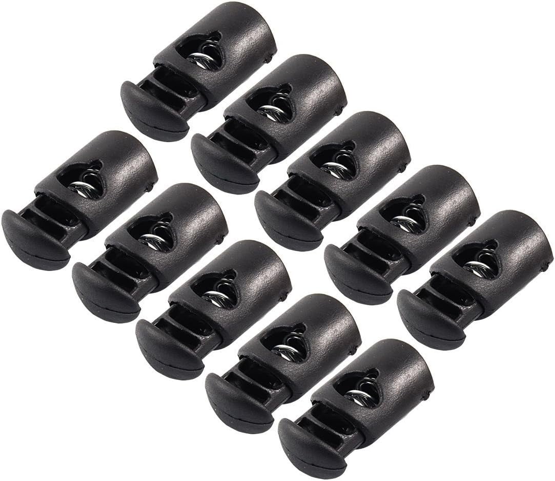 Small Plastic Spring Stop Toggle Cord Locks End 10 Pcs Black - Walmart.com