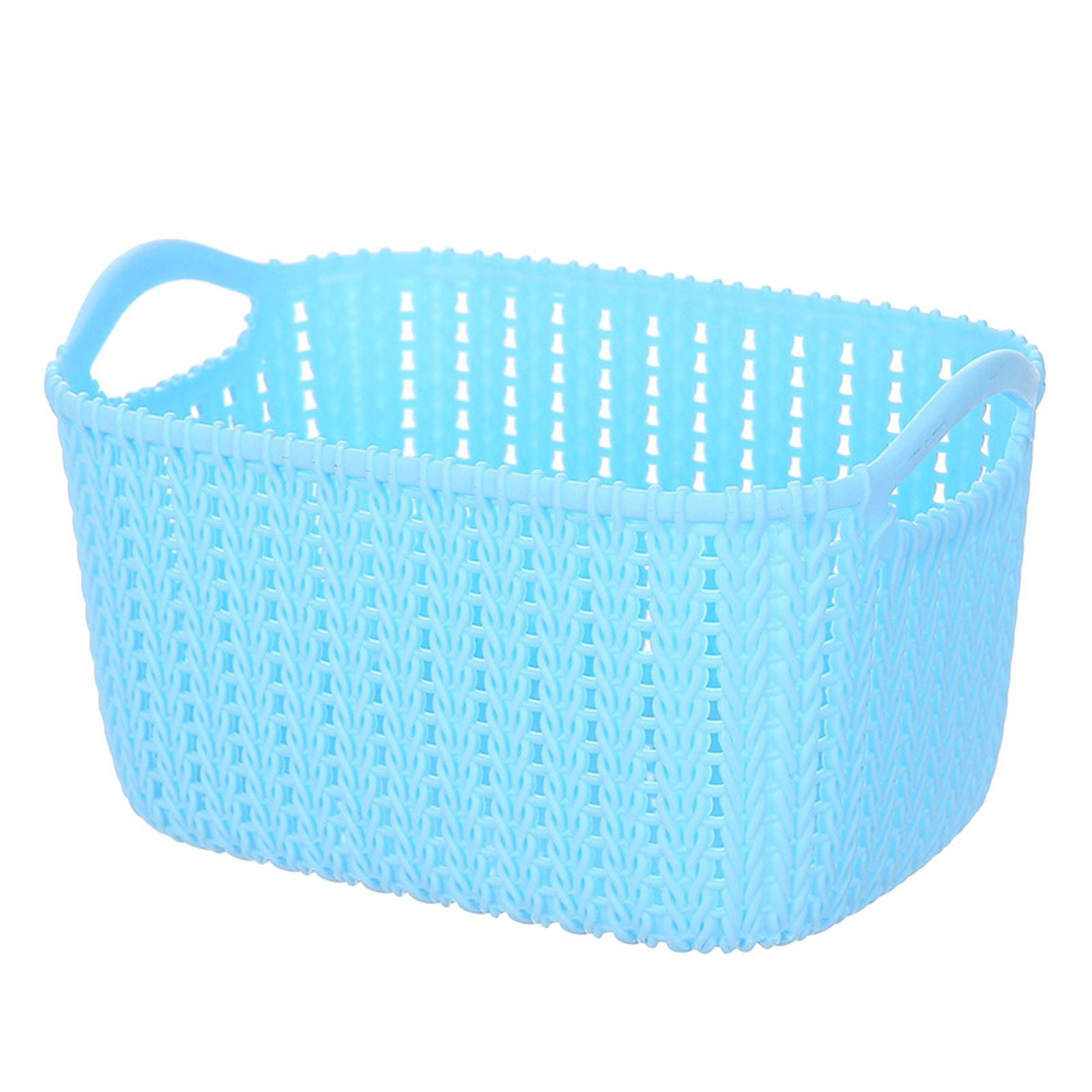 Small Plastic Storage Basket,Weave Organizer Bins With Handle ...