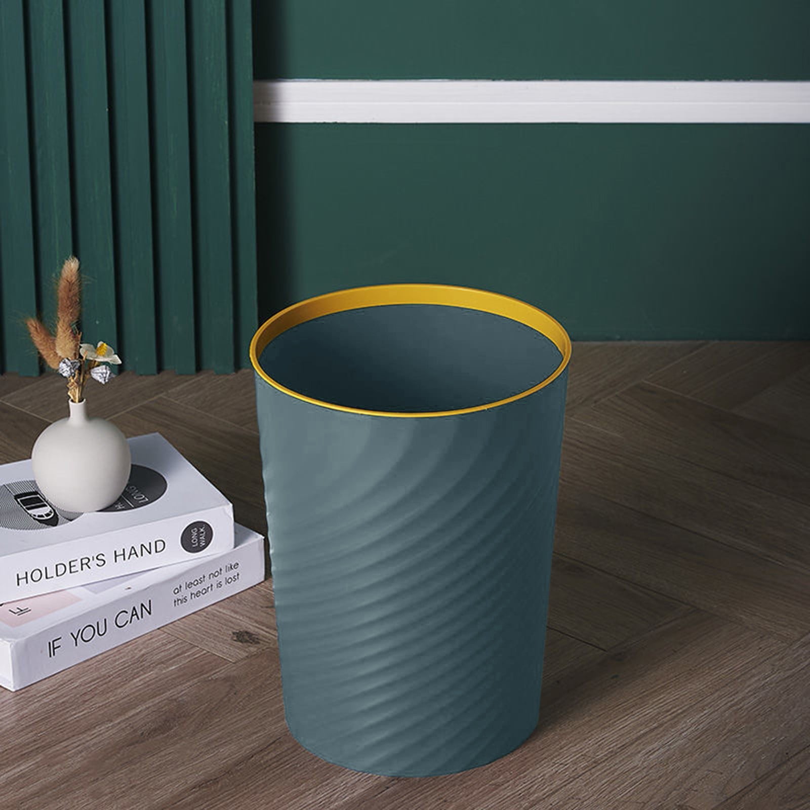 Small Plastic Trash Can, 1.8 Gallon Wastebasket Garbage Container for ...
