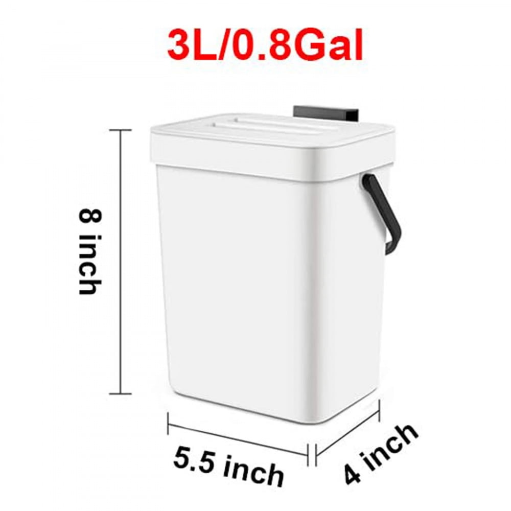 Small Plastic Trash Can, Hanging Small Trash Can with Lid Under Sink ...