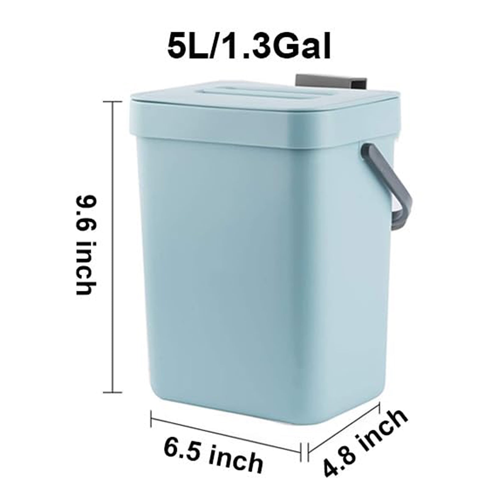 Small Plastic Trash Can, Hanging Small Trash Can with Lid Under Sink ...