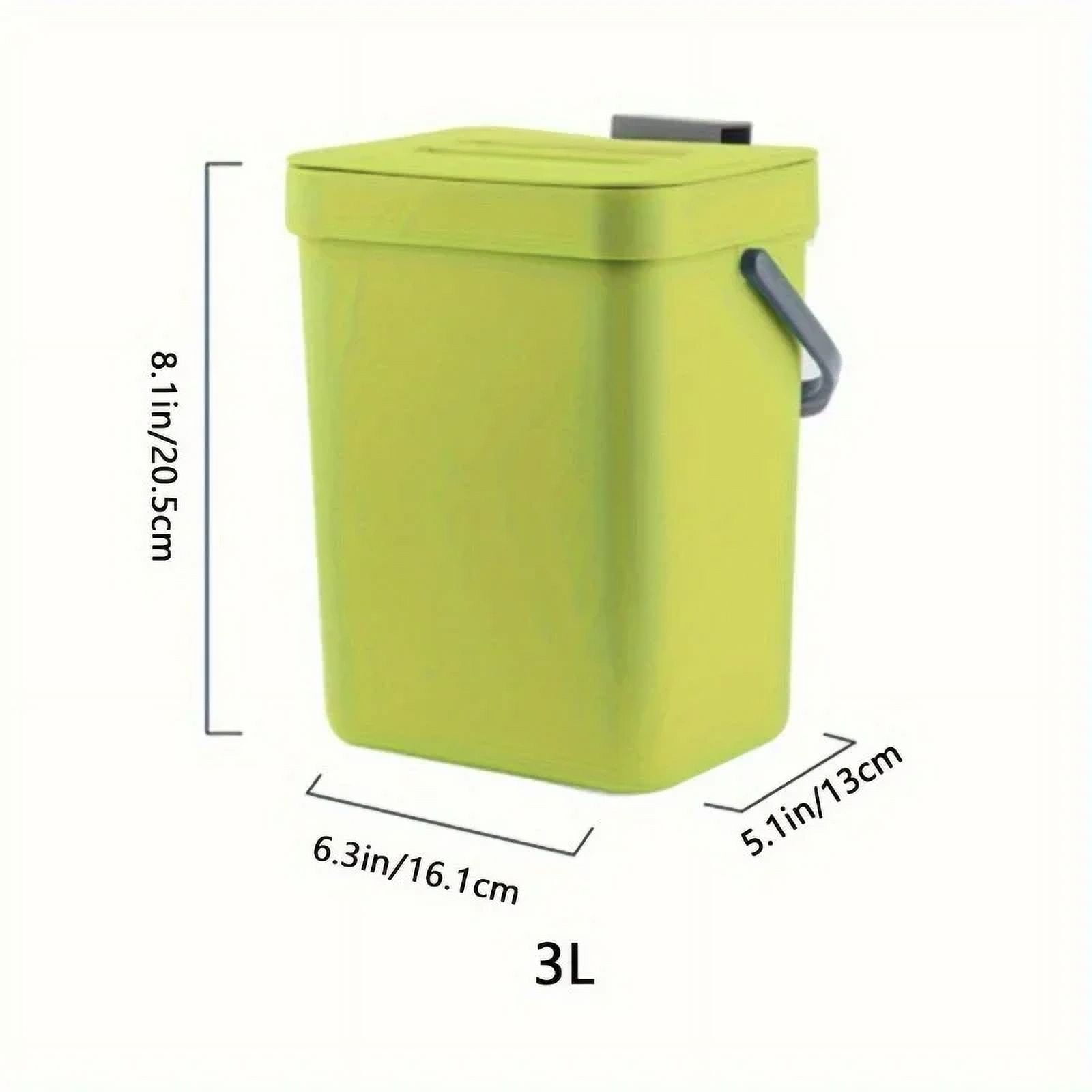 Small Plastic Trash Can, Hanging Small Trash Can with Lid Under Sink ...