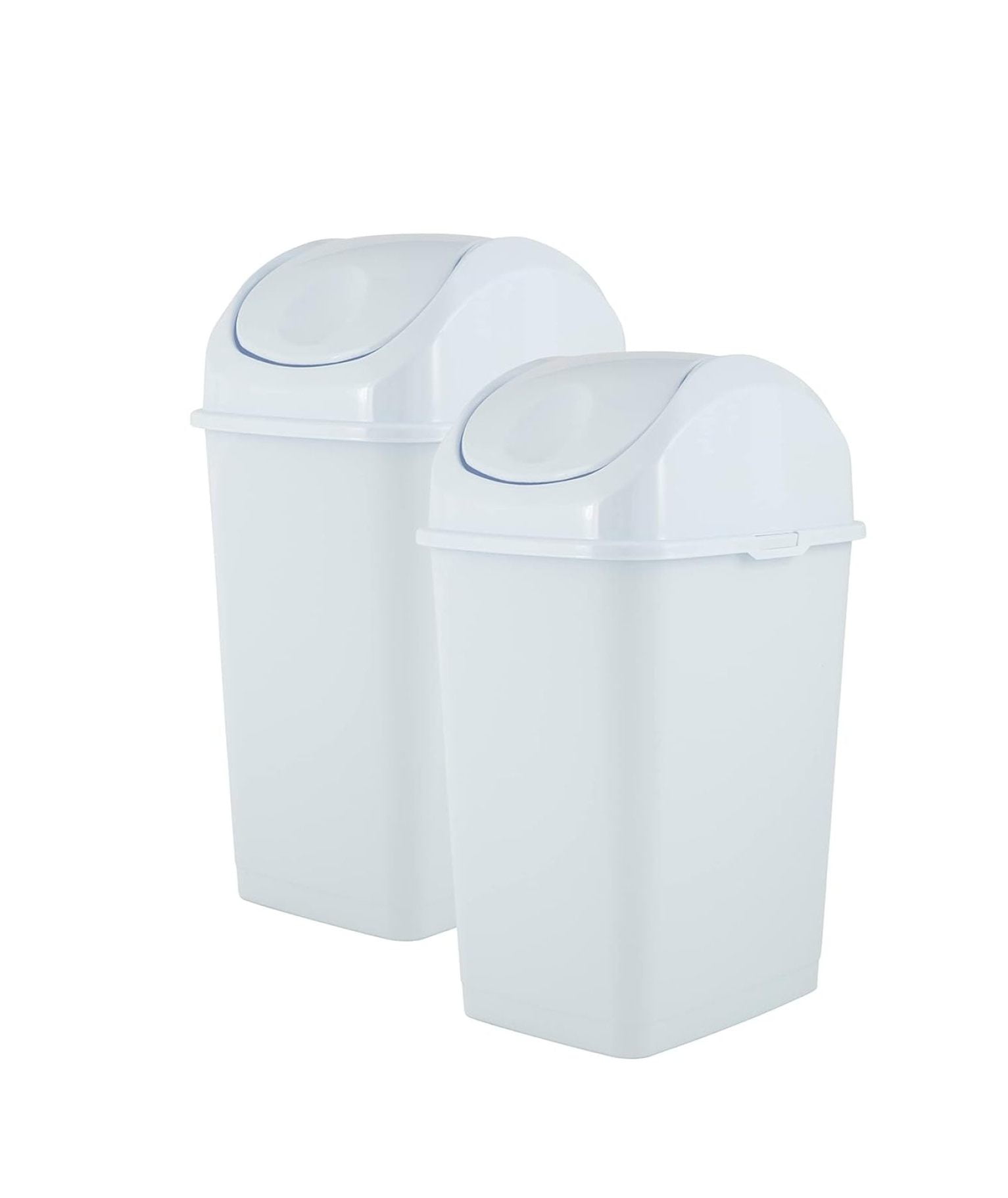 Small Plastic Trash Can with Swing Top Lid, Compact Slim Waste Bin for ...